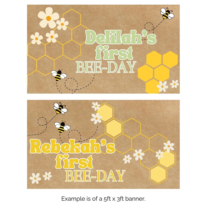 First Bee Day Banner - Etsy
