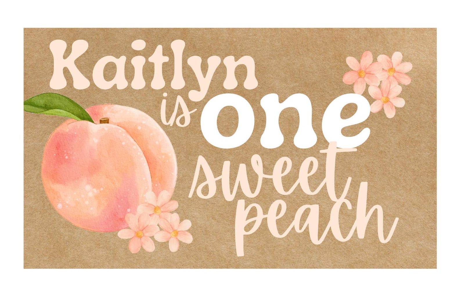 One Sweet Peach Birthday Banner | Customized First Birthday Banner ...