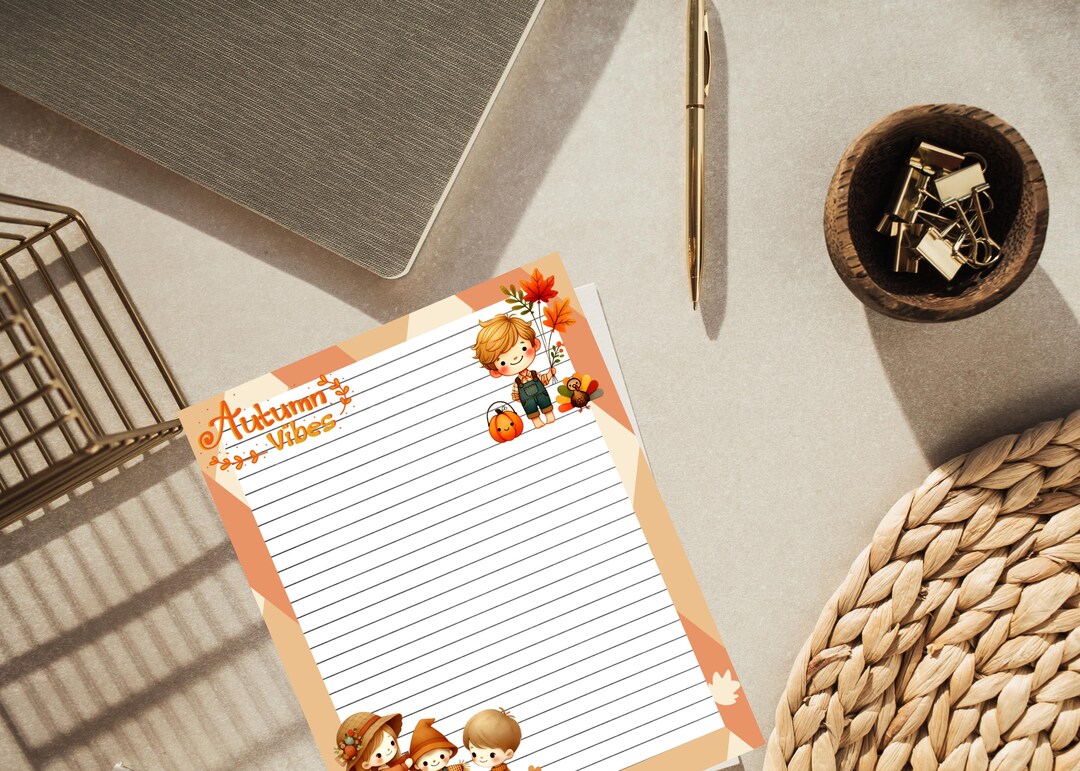 Autumn Scarecrow Writing Paper: Cozy Lined Stationery - Etsy