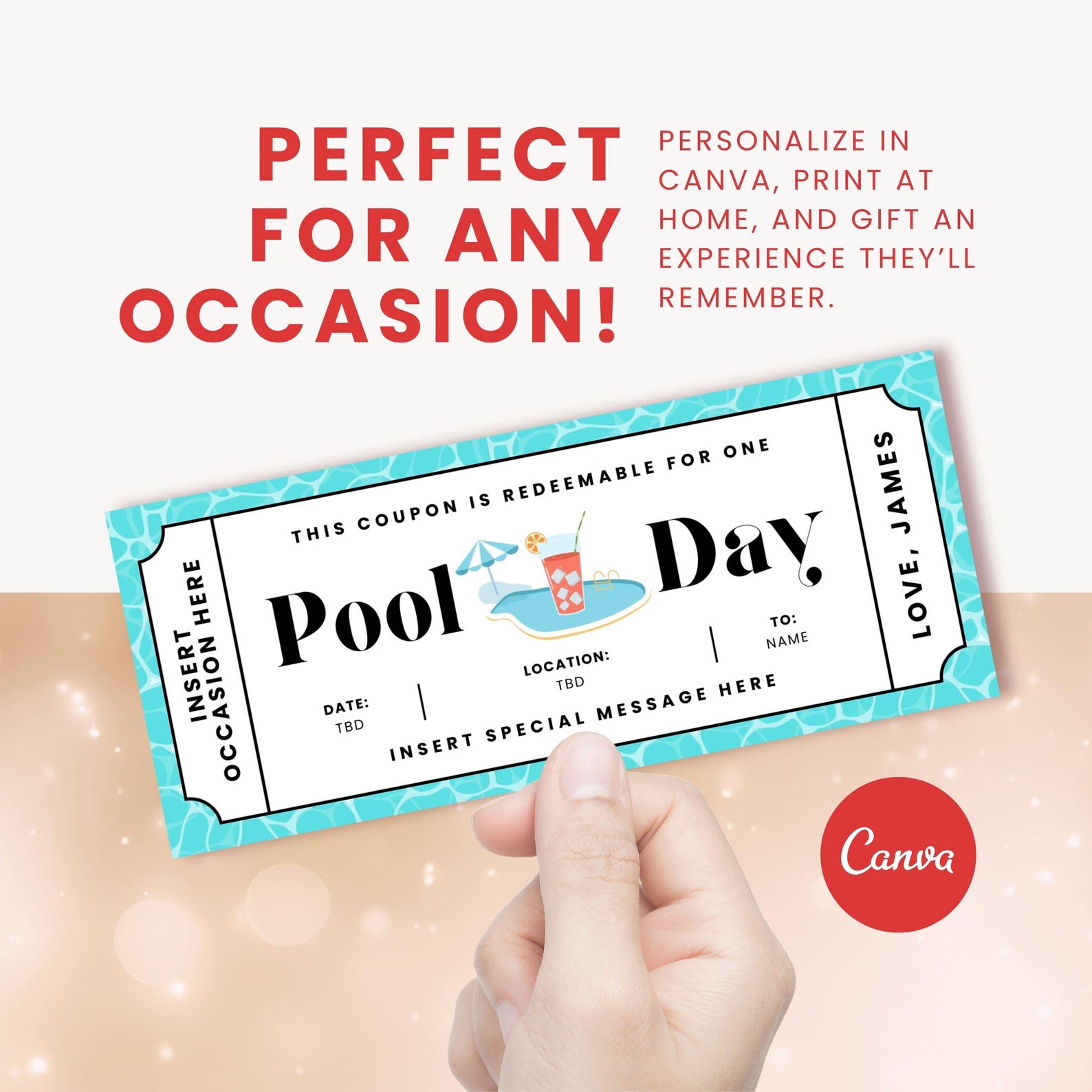 Pool Party Ticket, Summer Event Ticket, Pool Party Invite Ticket ...