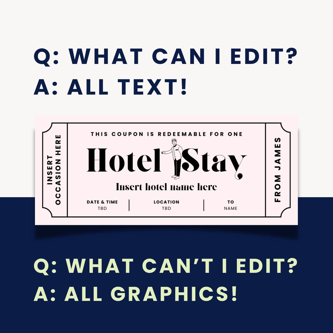 Hotel Stay Coupon Template, Custom Surprise Hotel Stay Gift Voucher ...