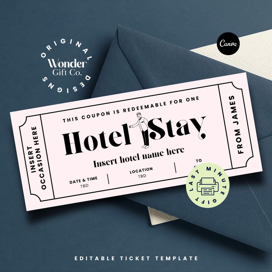 Hotel Stay Coupon Template, Custom Surprise Hotel Stay Gift Voucher ...