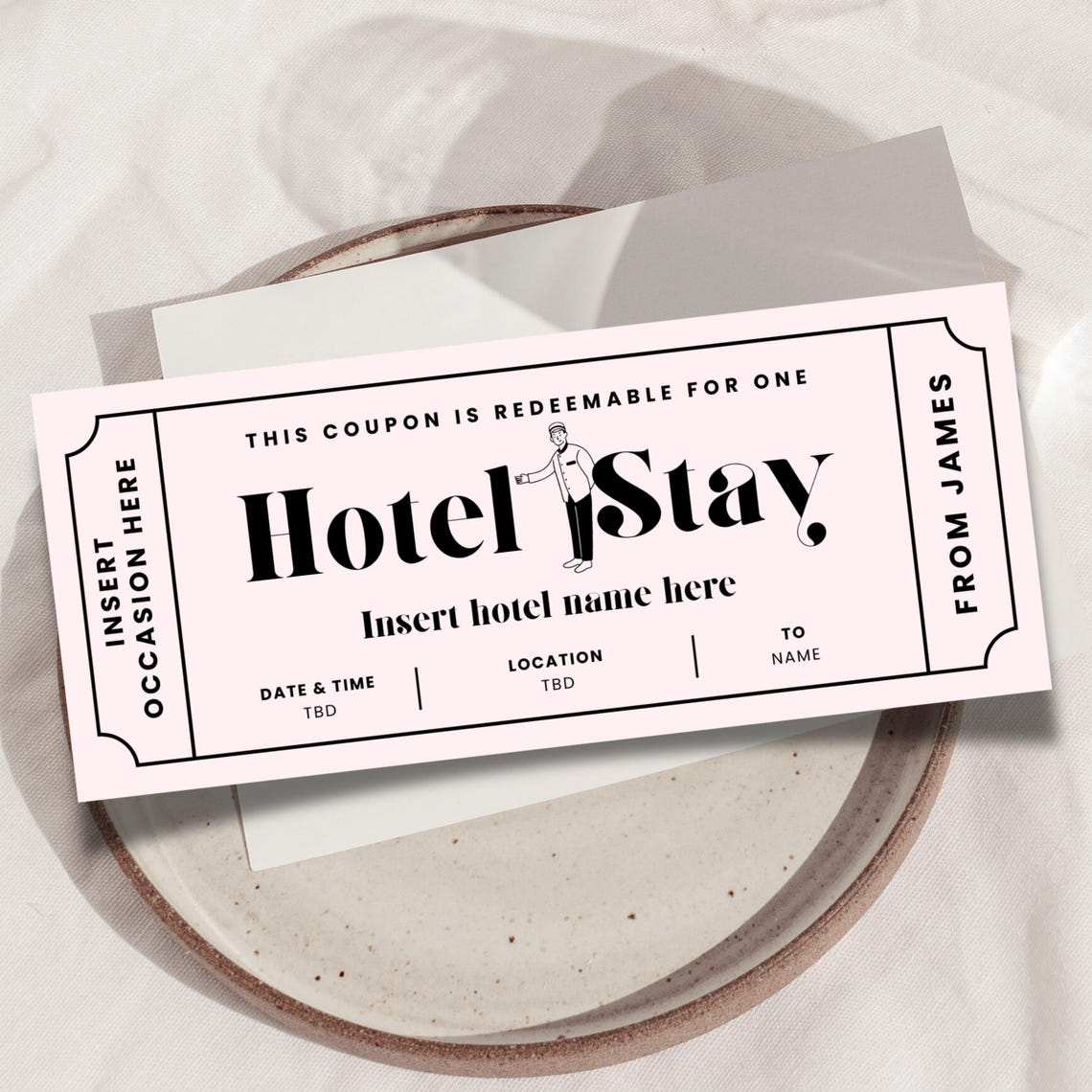 Hotel Stay Coupon Template, Custom Surprise Hotel Stay Gift Voucher ...