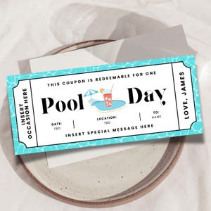 Pool Party Ticket, Summer Event Ticket, Pool Party Invite Ticket ...