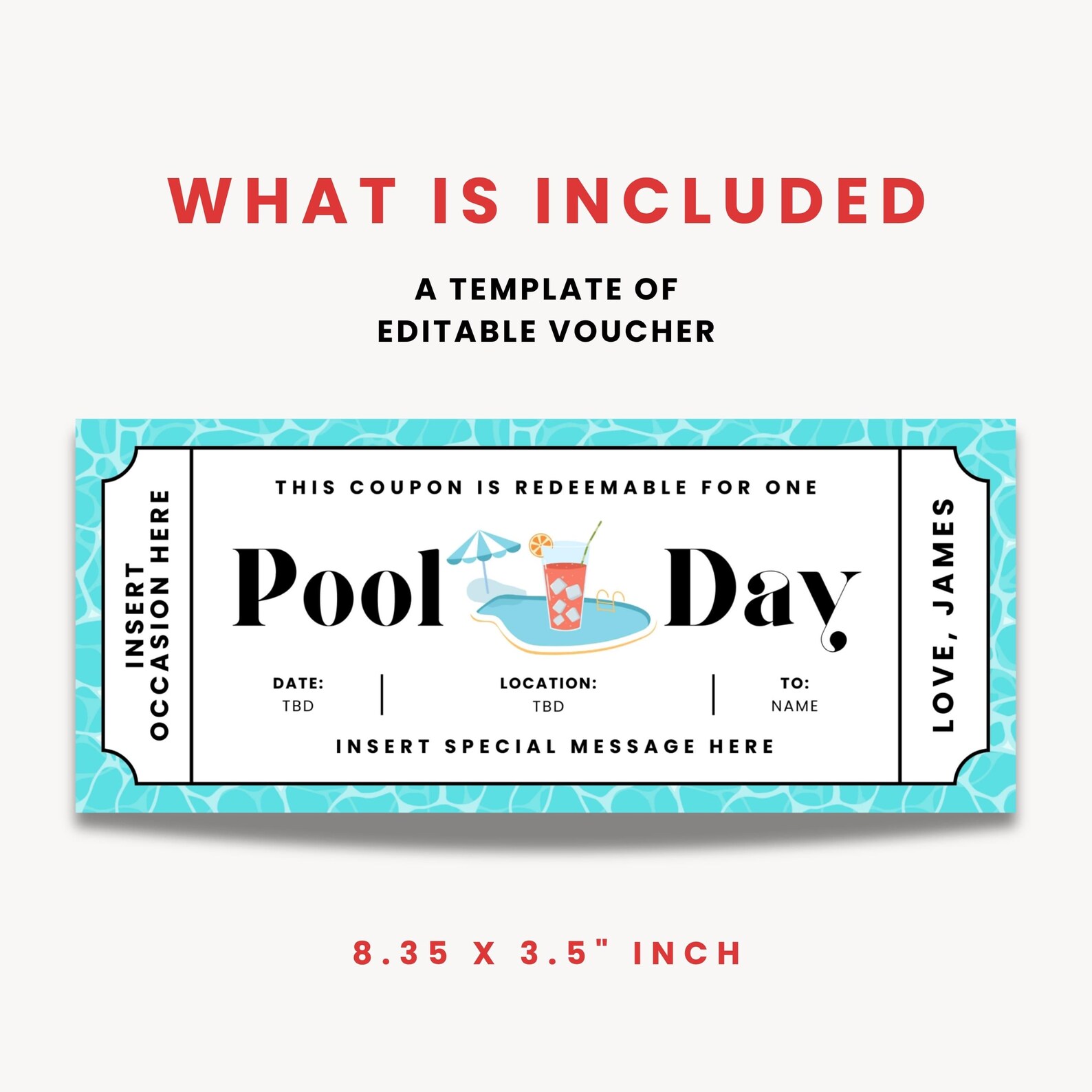 Pool Party Ticket, Summer Event Ticket, Pool Party Invite Ticket ...