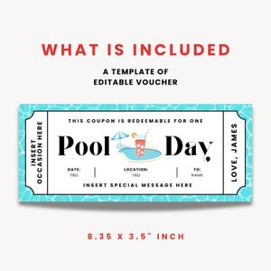 Pool Party Ticket, Summer Event Ticket, Pool Party Invite Ticket ...