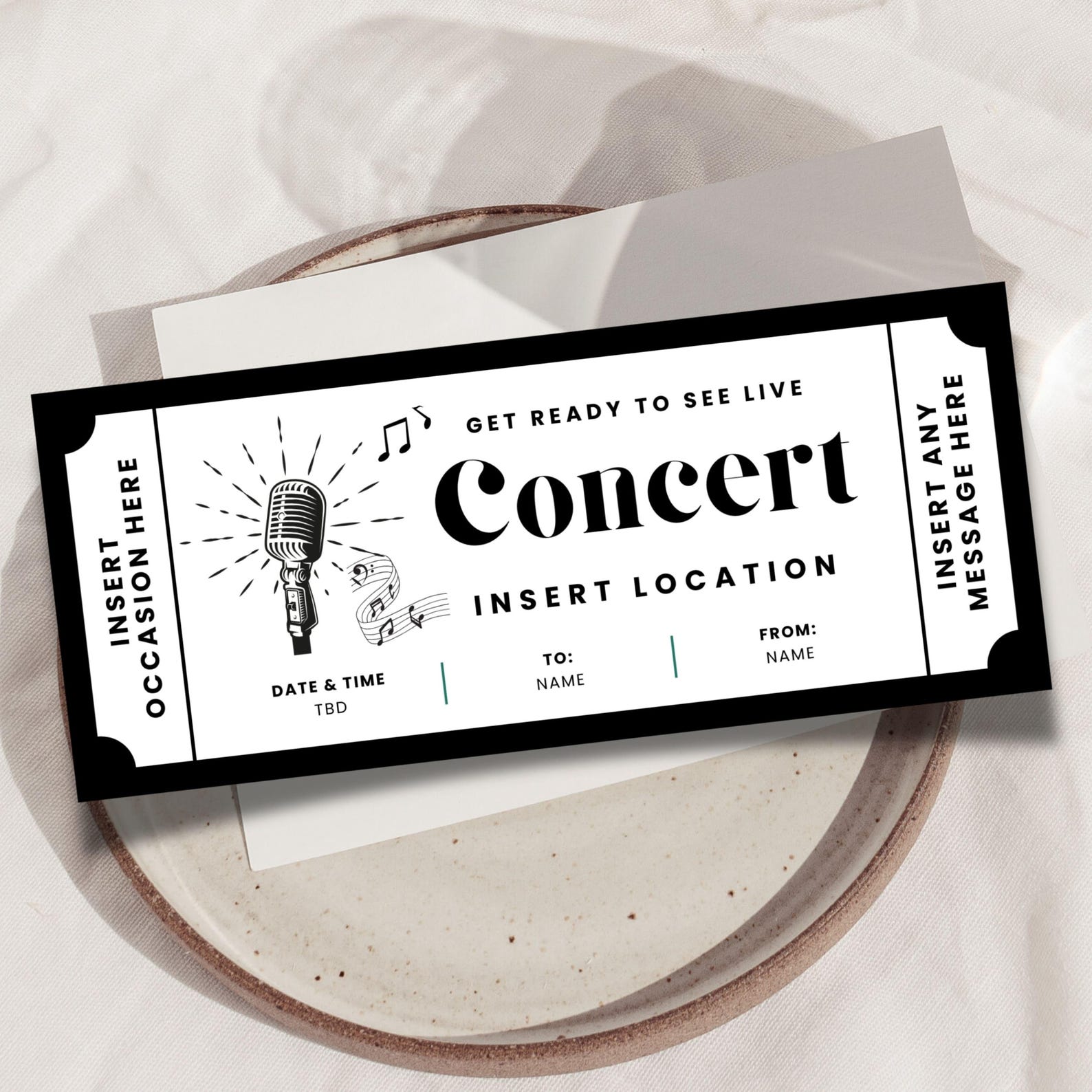 Custom Concert Ticket Template, Printable Concert Ticket, Surprise Gift ...