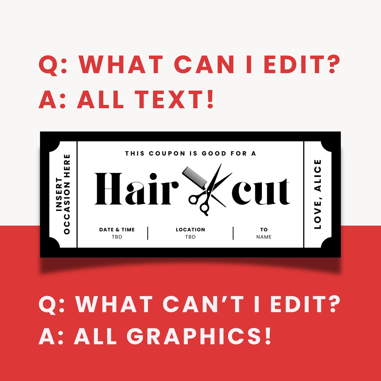 Hair Salon Voucher, Hair Cut Coupon, Salon Ticket, Barber Voucher ...