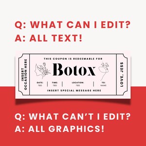 Editable Botox Gift Coupon, Med Spa Voucher Template, Beauty Lover Gift ...