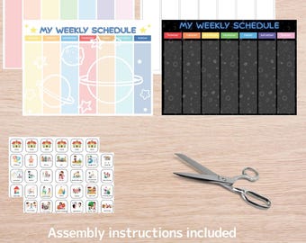 Outer Space Weekly Schedule DIY Kit | Visual Routine Chart for Kids ...