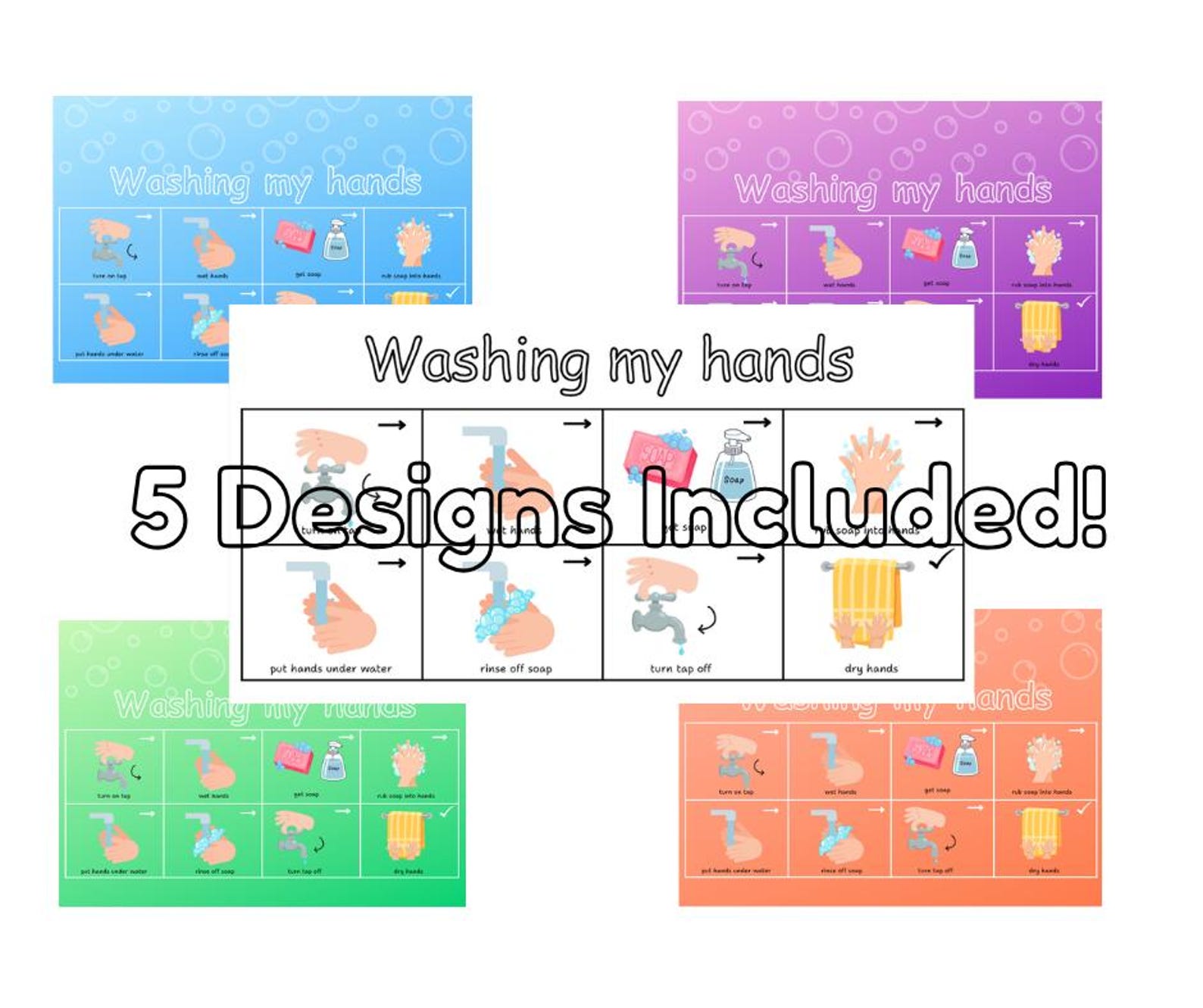 Step by Step Visual Schedule - Washing Hands - Basic Print to Assist ...