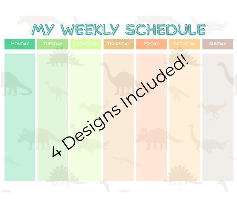Dinosaur Weekly Schedule Editable| Visual Routine Chart for Kids | 168 ...