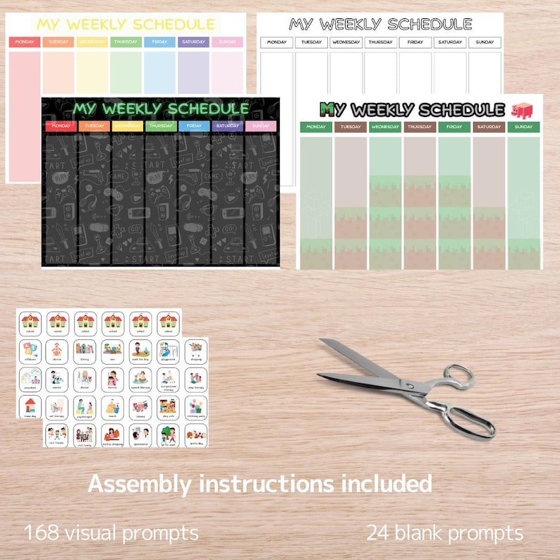 Gaming Weekly Schedule Editable | Minecraft-inspired and Gamer Visual ...