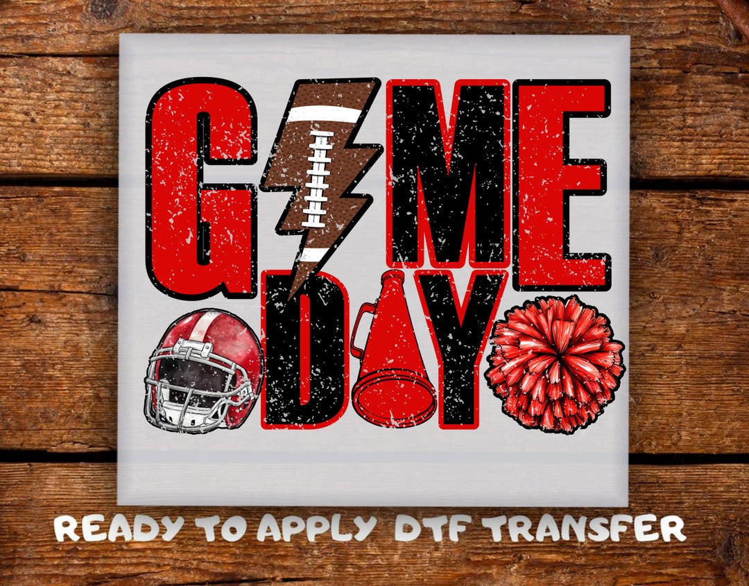Retro Game Day DTF Helmet Cheerleader Team Sublimation Pom Pom Shirt ...
