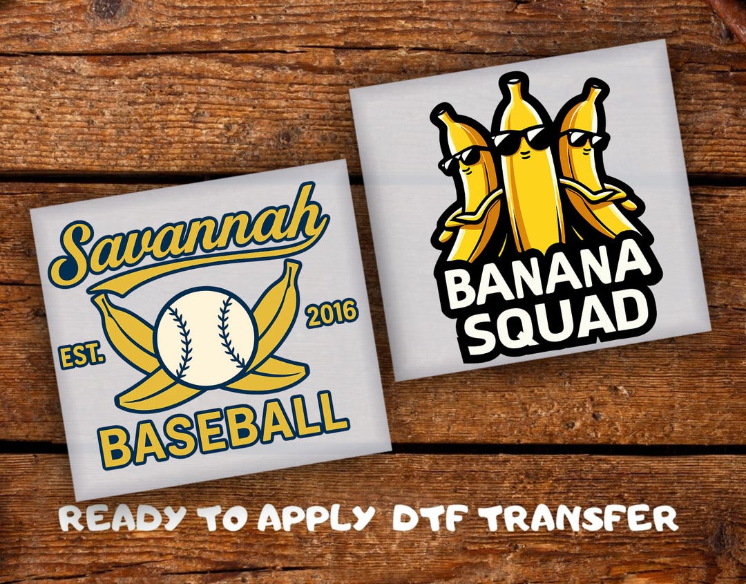 Savannah Bananas Baseball DTF Cool Bananas With Sunglasses Ready to ...