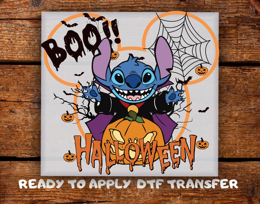 Stitch Vampire Halloween DTF Disney Cute Stitch Pumpkin Spider Shirt ...