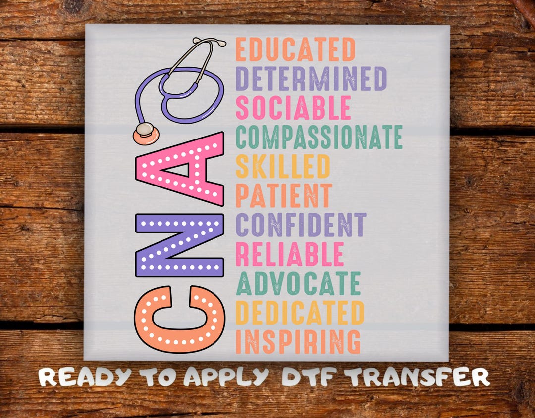CNA Stethoscope Nurse Words DTF Nurse Practitioner Healthcare Workers ...