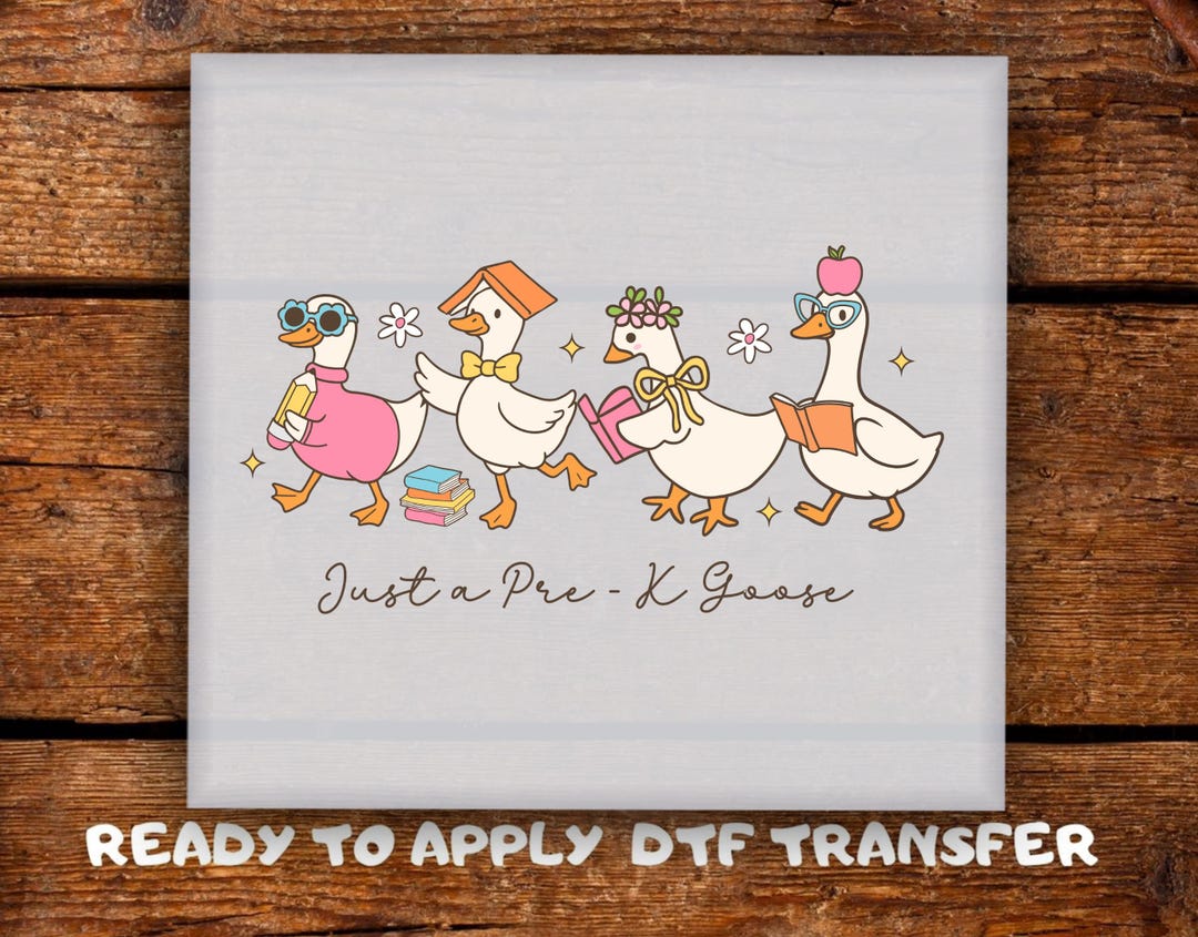Just a Pre-k Goose Sticker DTF Cute Teacher Geese With Books Shirt ...