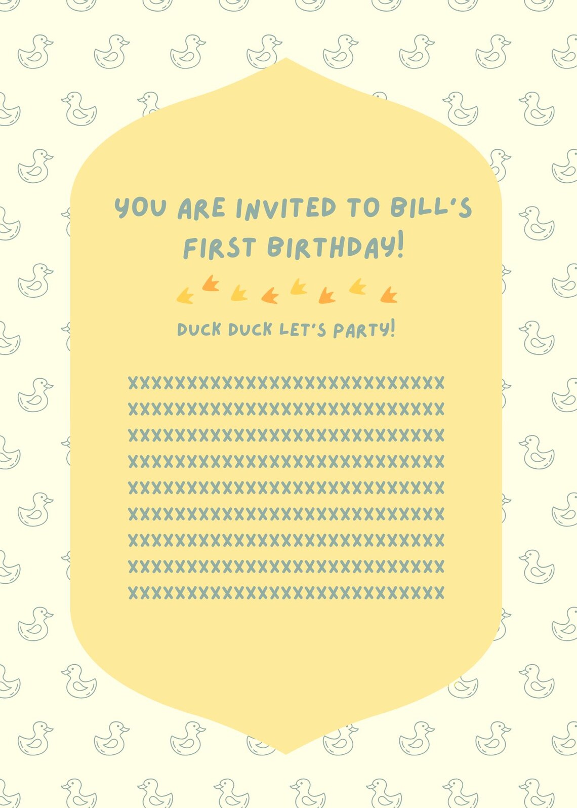 Duck Themed Invitation - Etsy