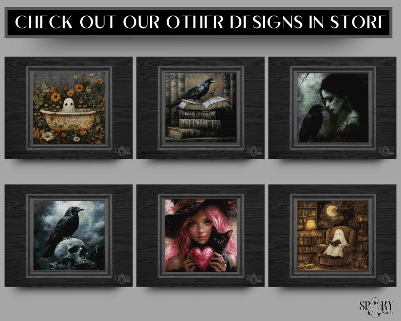 Undead Bunny Gothic Cross Stitch Pattern | Creepy Cute Halloween Stitch ...