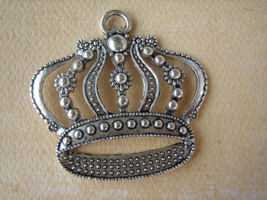 Silver Crown Pendant, Silver Crown Charm, Crown Pendant, Crown Charm ...