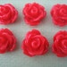 Mini Roses, 10mm Roses, Red Mini Rose Flower Cabochons, 10mm Red Mini ...