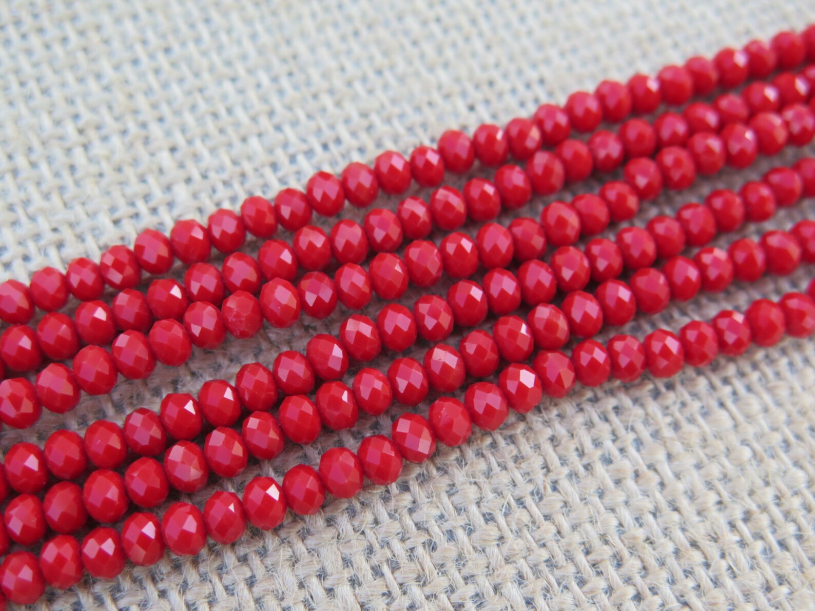 3mm Faceted Red Crystal Rondelles - 1 Strand - Findings by Zardenia - Etsy