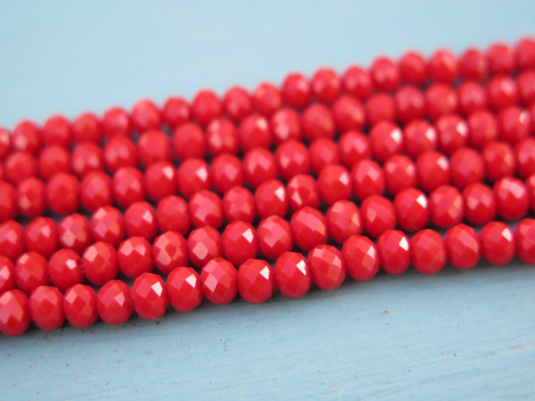 3mm Faceted Red Crystal Rondelles - 1 Strand - Findings by Zardenia - Etsy