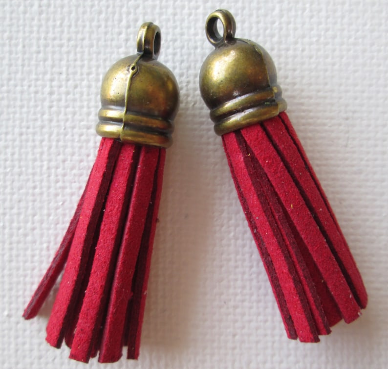 Red Tassels Fringe Tassels Suede Tassels Red Suede Tassels - Etsy