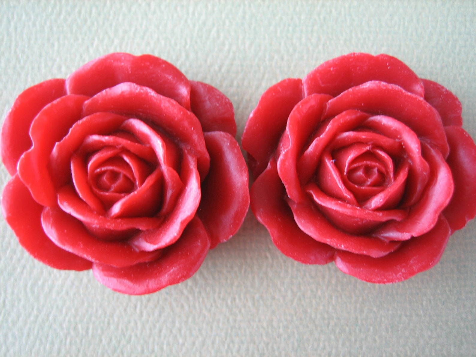 Red Roses Rose Cabochons 38mm Rose Cabochons Large Matte - Etsy