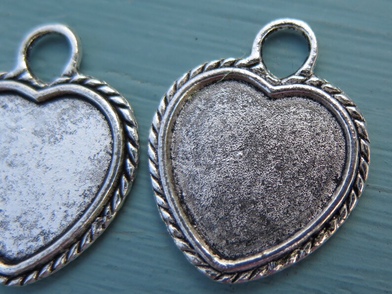 Heart Pendant, Silver Hearts, Silver Heart Charm, 3pcs Pendant Settings ...