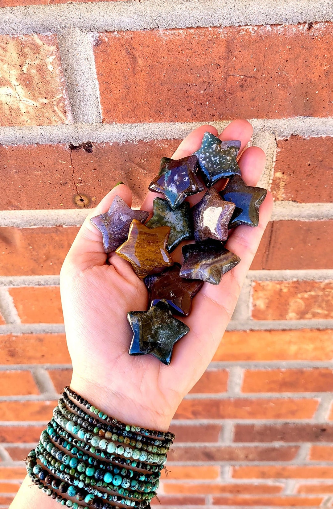 Ocean Jasper Stars, Palm Stones, Crystal Stars, Small Stars - Etsy