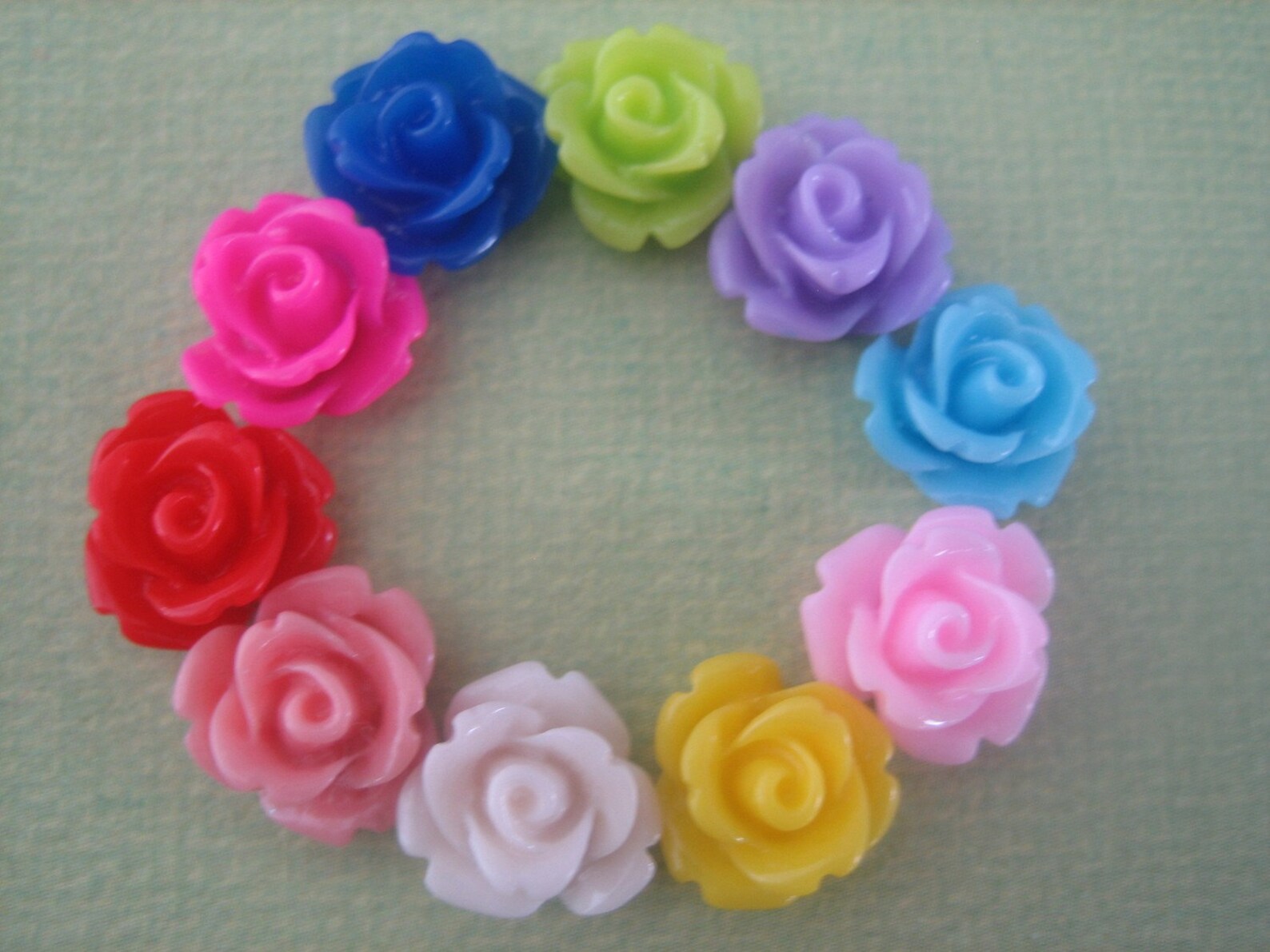 10pcs Mixed Color Sampler Pack Mini Rose Resin Flower Cabochons 10mm ...