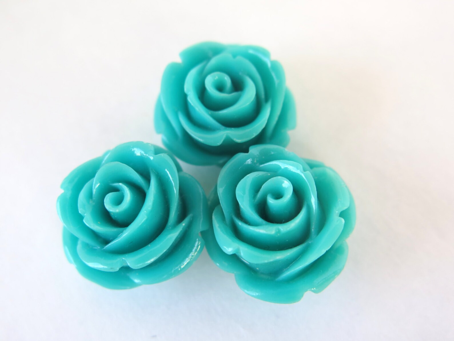 Turquoise Roses Turquoise Flowers Resin Flowers 3pcs Rose | Etsy