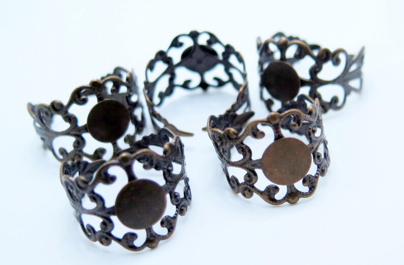 Ring Blanks Filigree Ring Blanks Copper Filigree Rings | Etsy