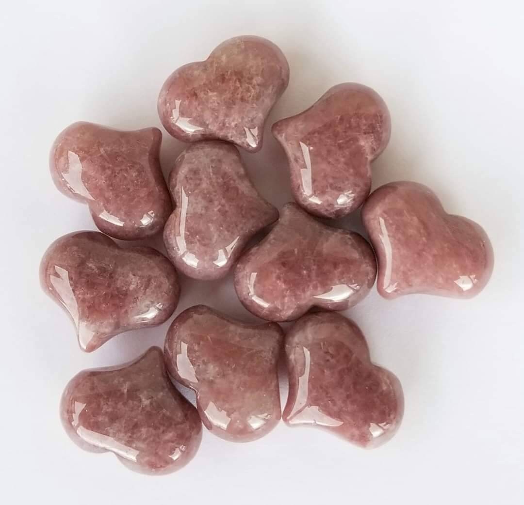 Worry Stone, Strawberry Quartz Heart Stones, Worry Stones, Pocket ...