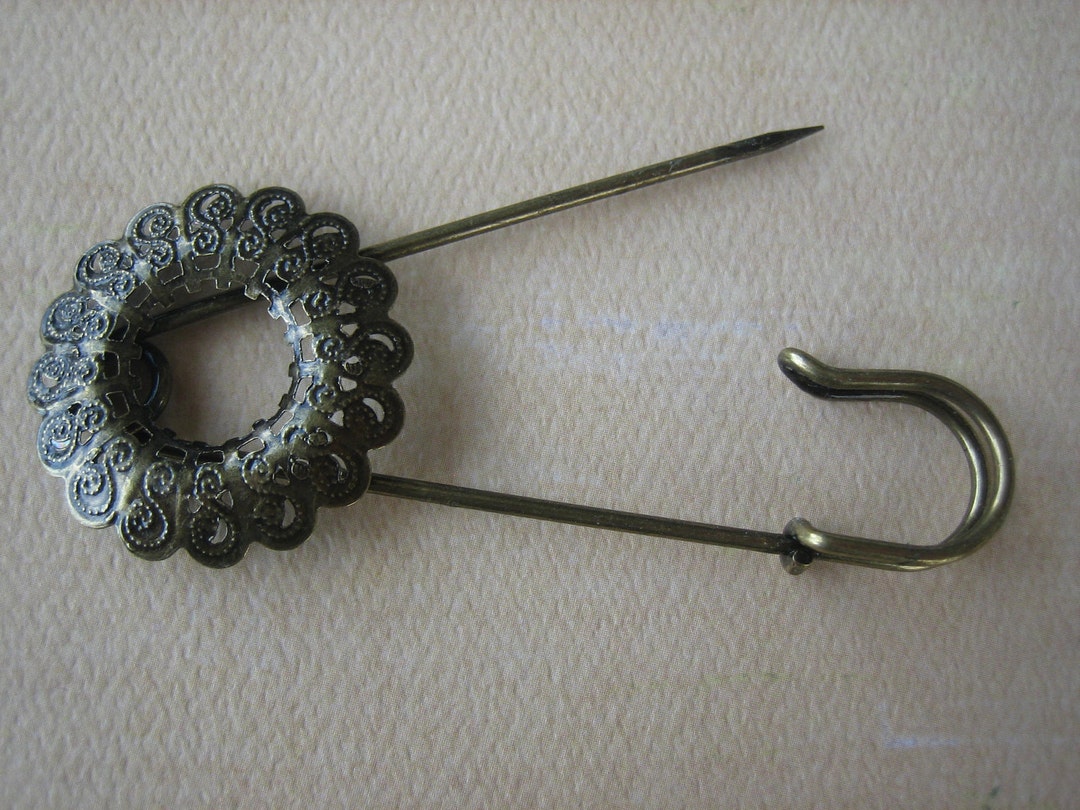 Antique Brass Brooch Pin, Antique Brass Pin, 1 Piece, Diy Pin, Diy ...