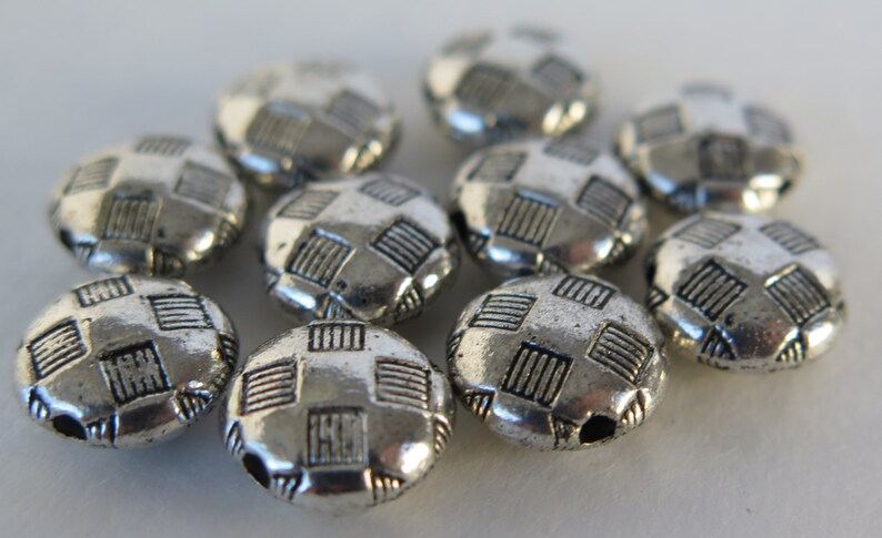 Round Beads, Round Metal Beads, 10 Pieces, Round Etched Metal Beads ...