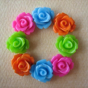 Small Roses, Mini Roses, Resin Flowers, 8pcs Mini Rose Flower Cabochons ...