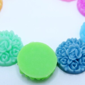 Rosebud Flower Cabochons, Resin 10 Color Sampler Pack, 17mm Resin ...