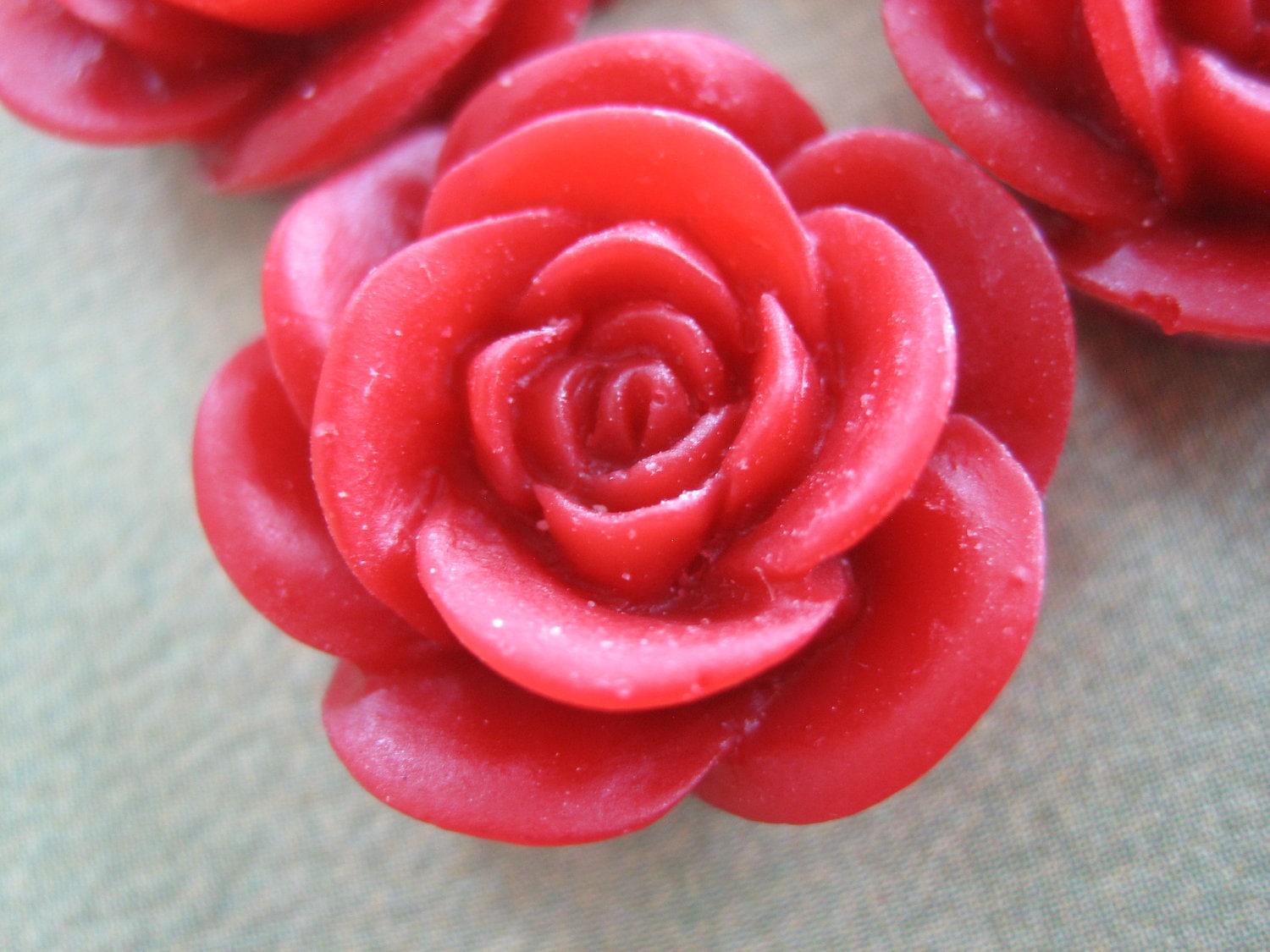 Red Roses Resin Roses 18mm Red Roses 4pcs Rose Flower | Etsy