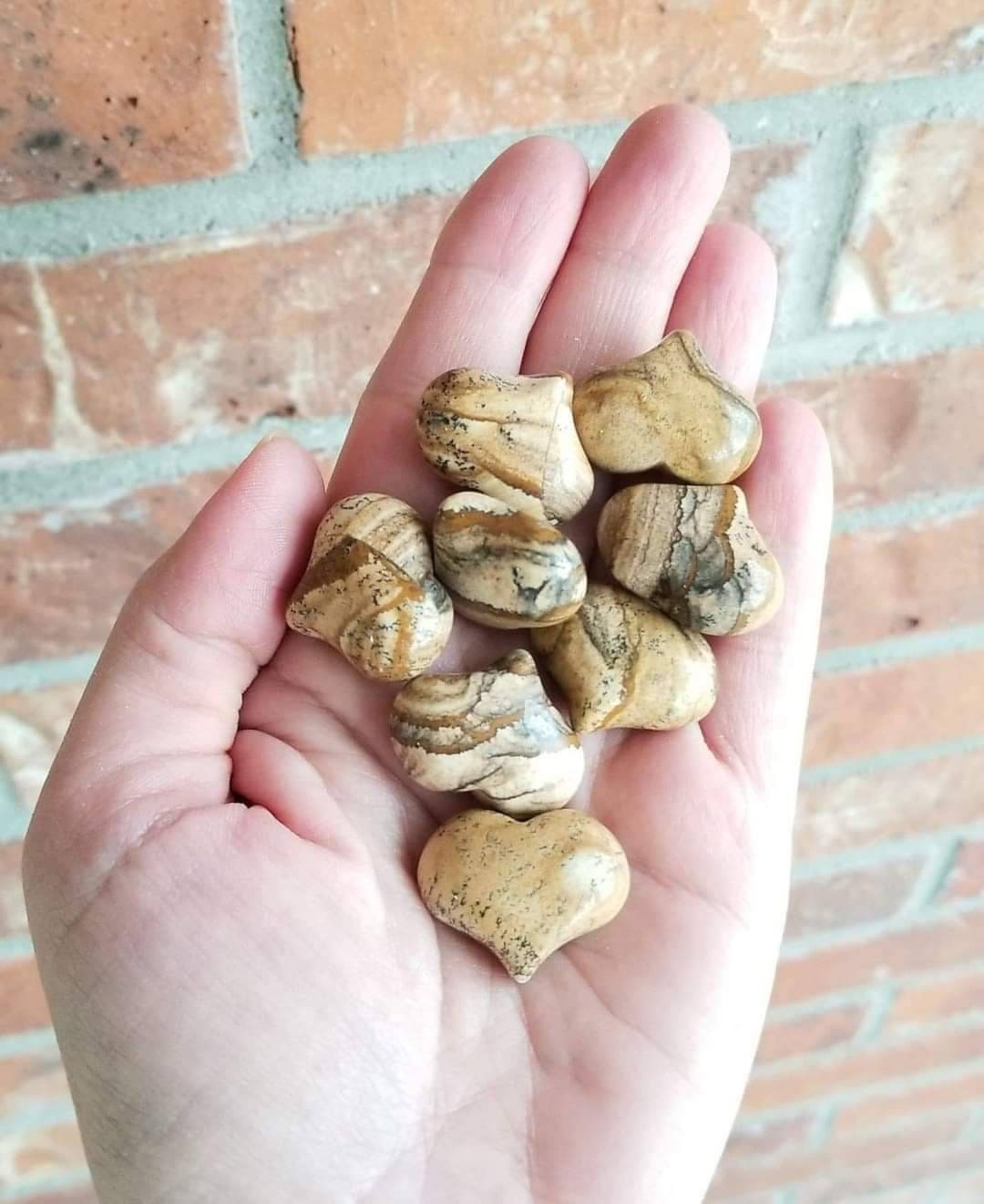 Worry Stone, Picture Jasper Heart Stones, Worry Stones, Pocket Stones ...