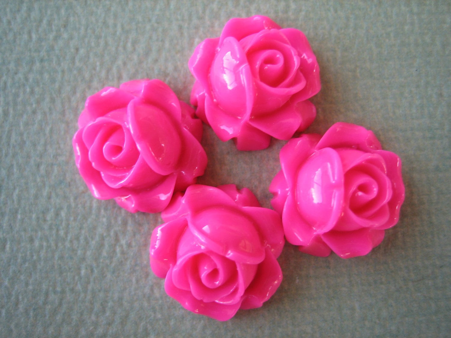Pink Rose Cabochons Pink Rose Cabs Hot Pink Roses Hot Pink - Etsy