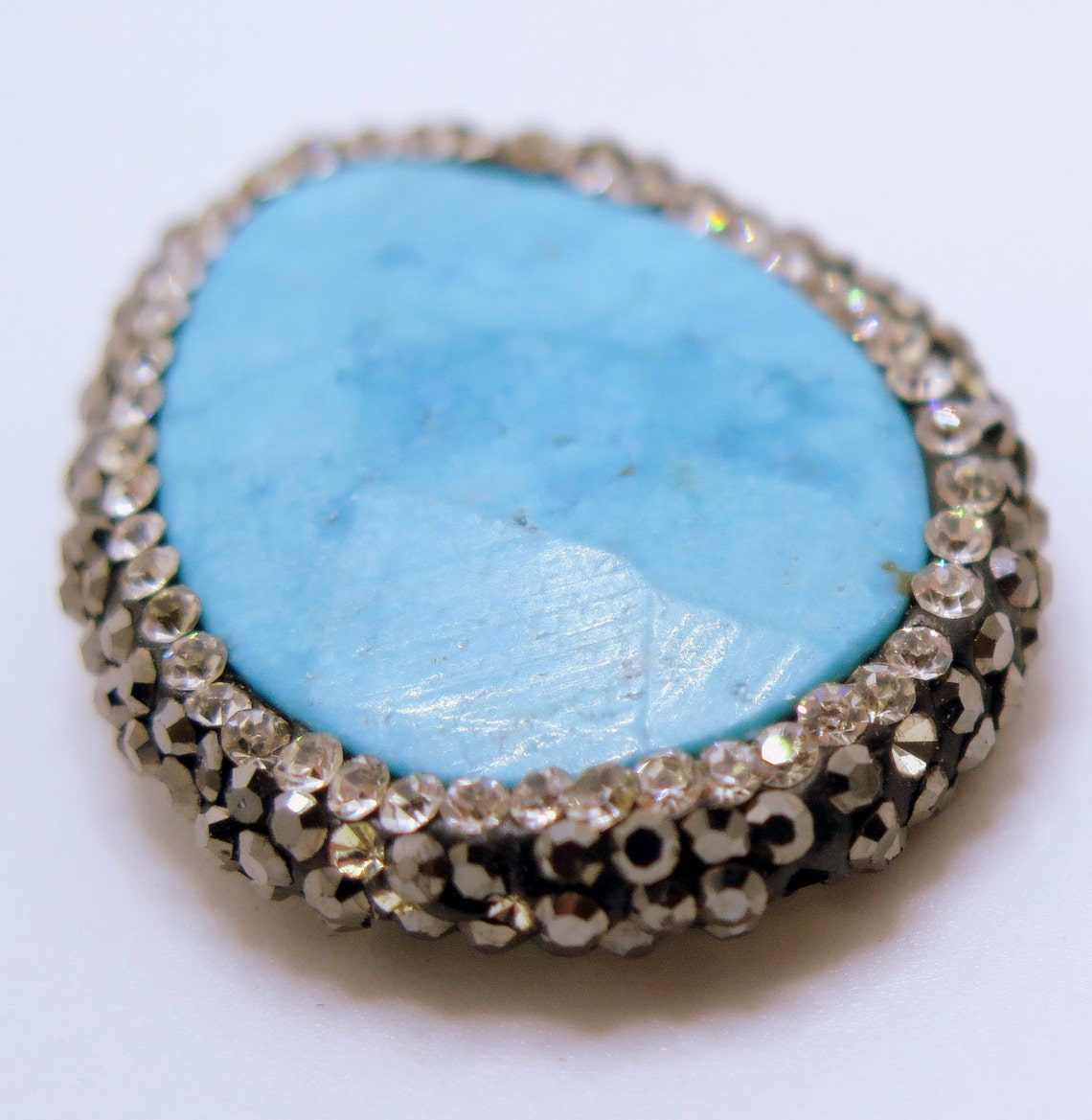 Howlite Bead Dyed Blue Howlite Teardrop Bead With Hematite - Etsy