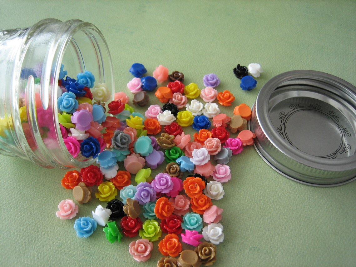 Mini Roses in a Glass Jar 150 Pieces Sampler Pack Mini Flower - Etsy