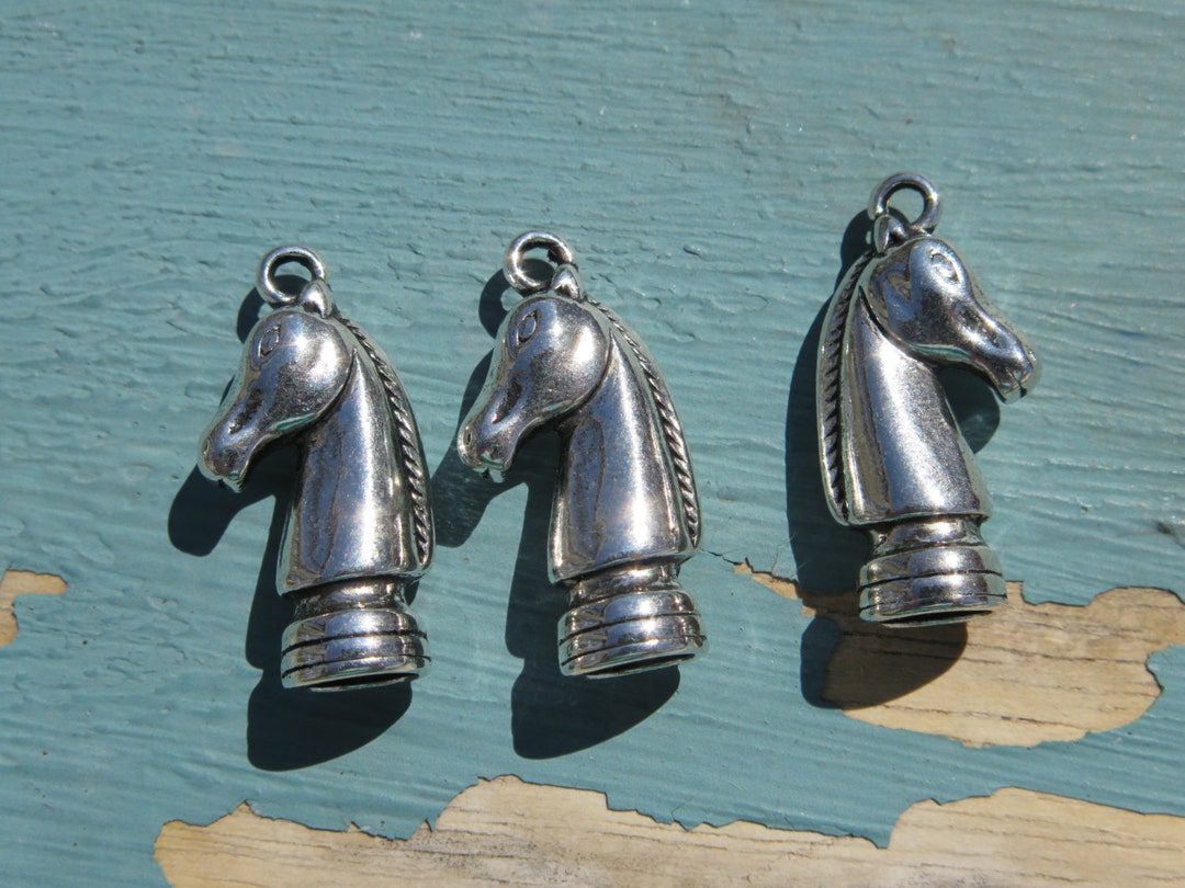 Chess Charms, Horse Charms, Horse Beads, Chess Beads, Silver Horses ...