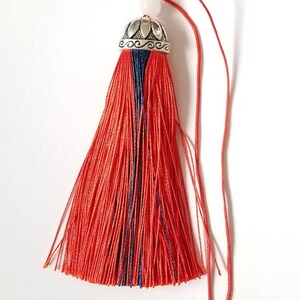 Red Tassel, Long Red Tassel, Red and Blue Tassel, Tassel With Cap, 4 ...