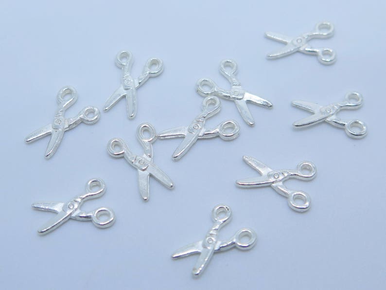 Scissor Charms Mini Scissors Pewter Scissor Charms Silver | Etsy