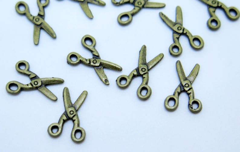 Scissor Charms, Mini Scissor, Scissor Charms, Antique Brass Scissor ...