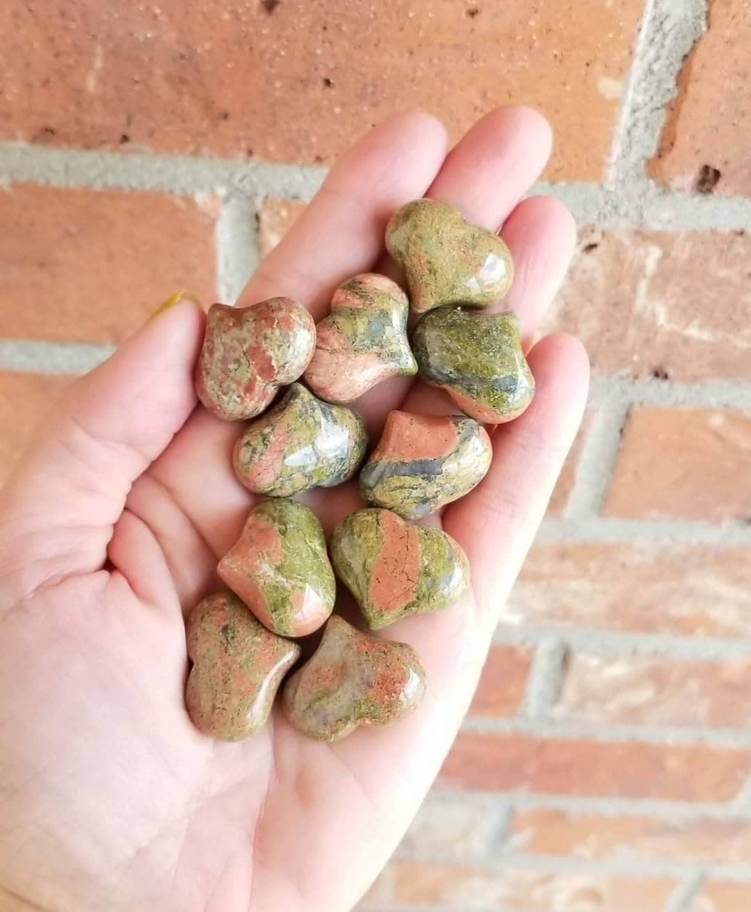 Worry Stone, Unakite Heart Stones, Worry Stones, Pocket Stones, Heart ...